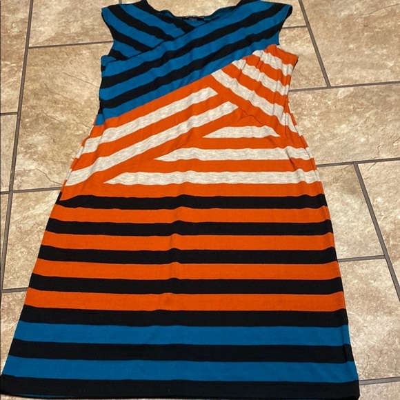 Alyx | Dresses | Vintage Alyx Vibrant Blue Orange And Black Midi Dress ...